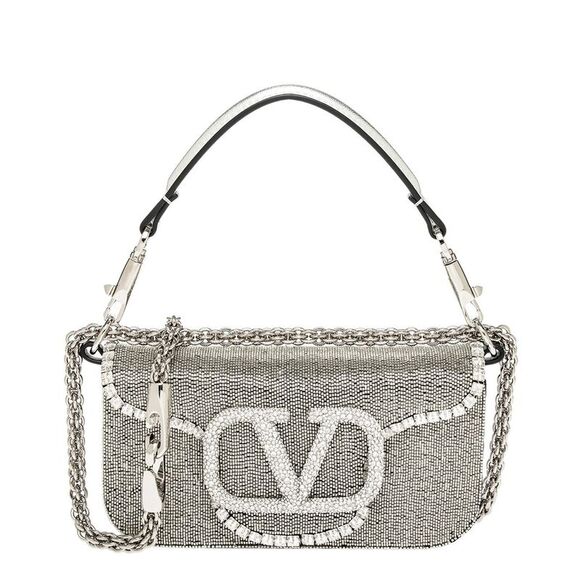Valentino | Bags | Valentino Loco Leather Shoulder Bag Grey | Poshmark